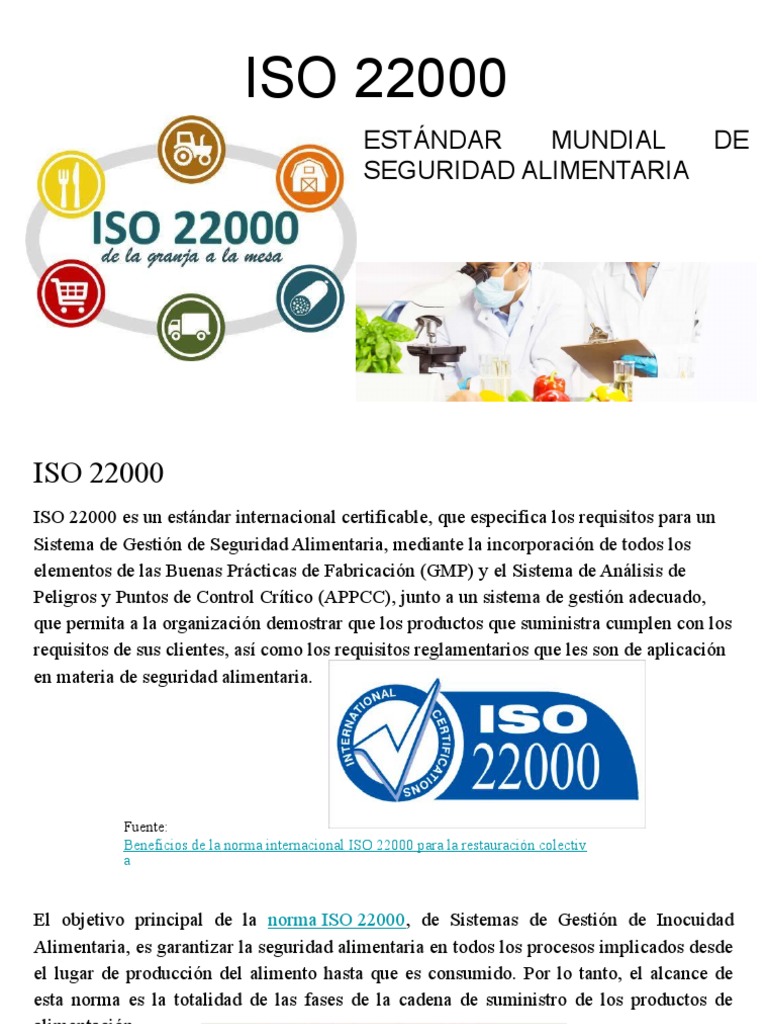 Iso 22000 | PDF | Análisis de Riesgo y Puntos Críticos de Control | Seguridad alimenticia