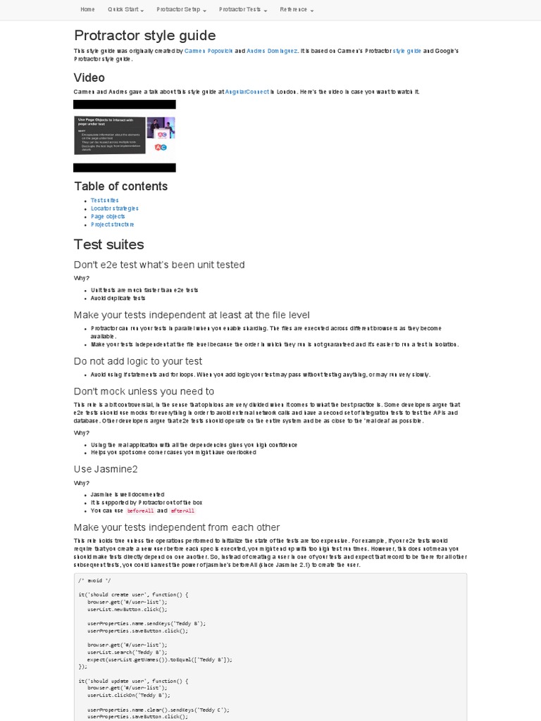Protractor - End-To-End Testing For Angularjs | PDF Protractor - End-To-End Testing For Angularjs | PDF
