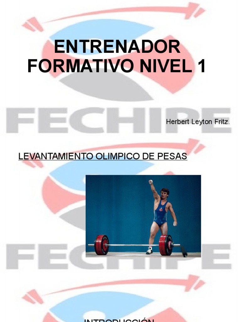 Entrenador Formativo Nivel 1 | PDF | Recreación | Levantamiento de pesas