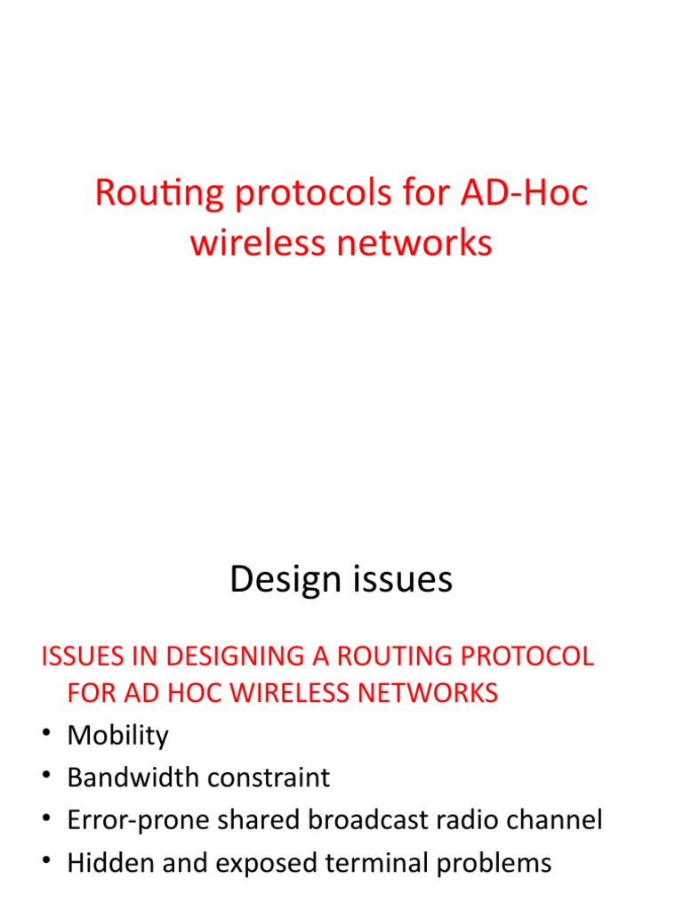 Routing Protocols For AD-Hoc Wireless Networks | PDF | Routing ...