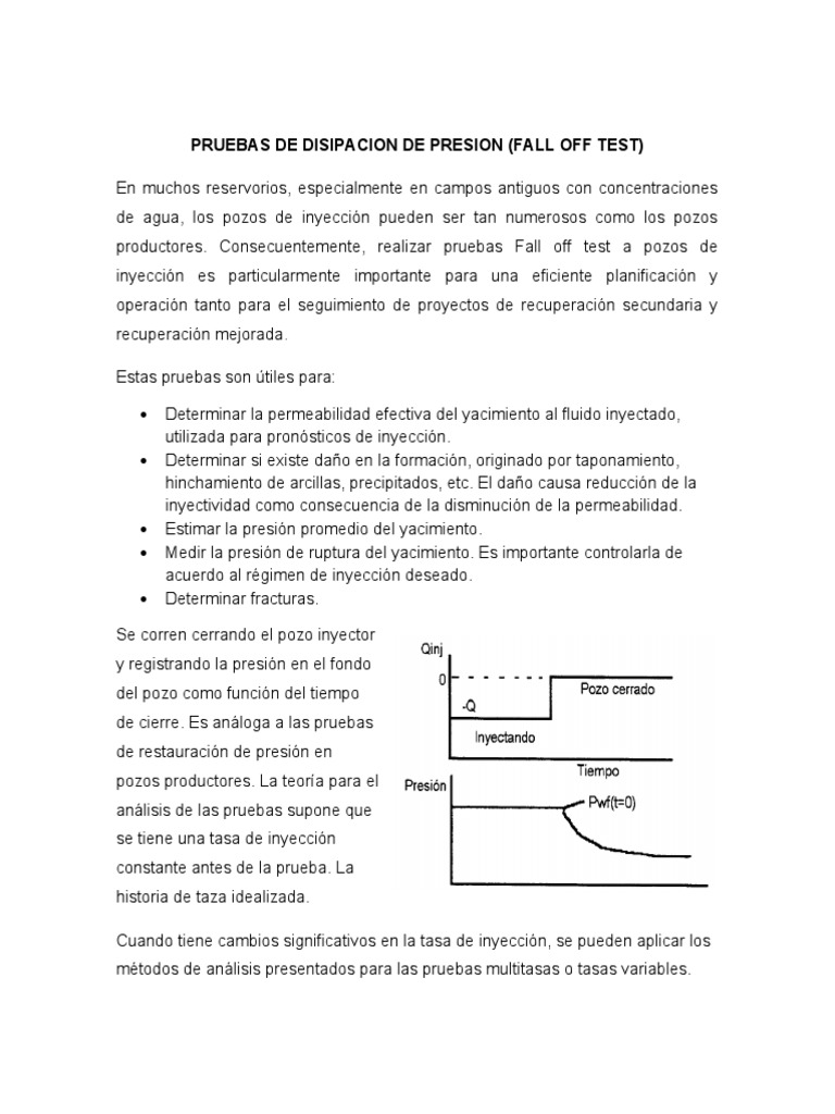 Pruebas de Disipacion de Presion (Fall Off Test) | PDF | Permeabilidad ...