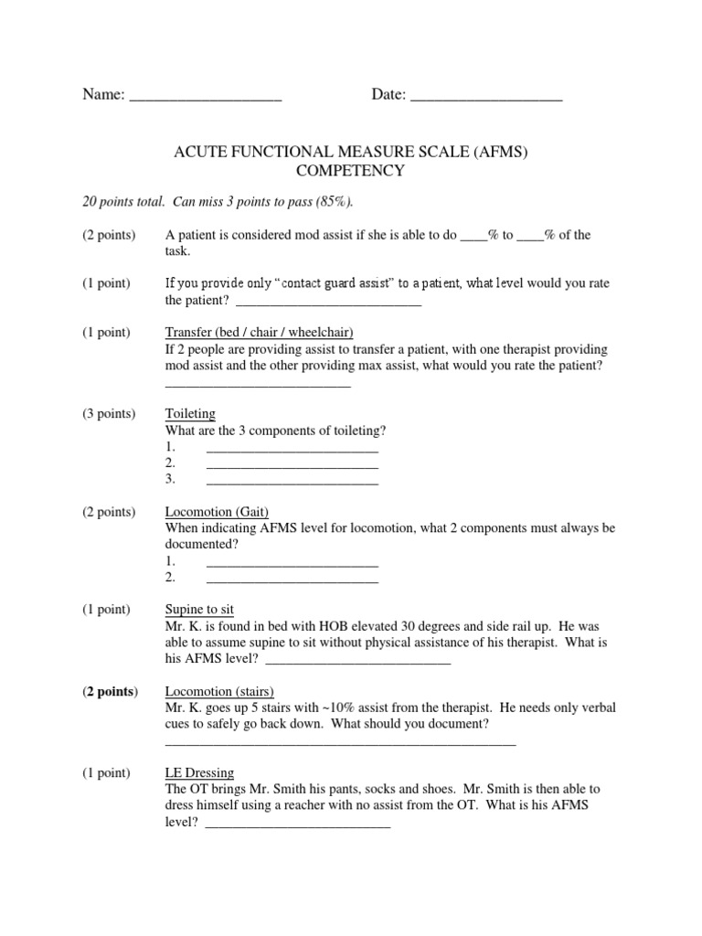 Afms Test and Reference Sheet | PDF