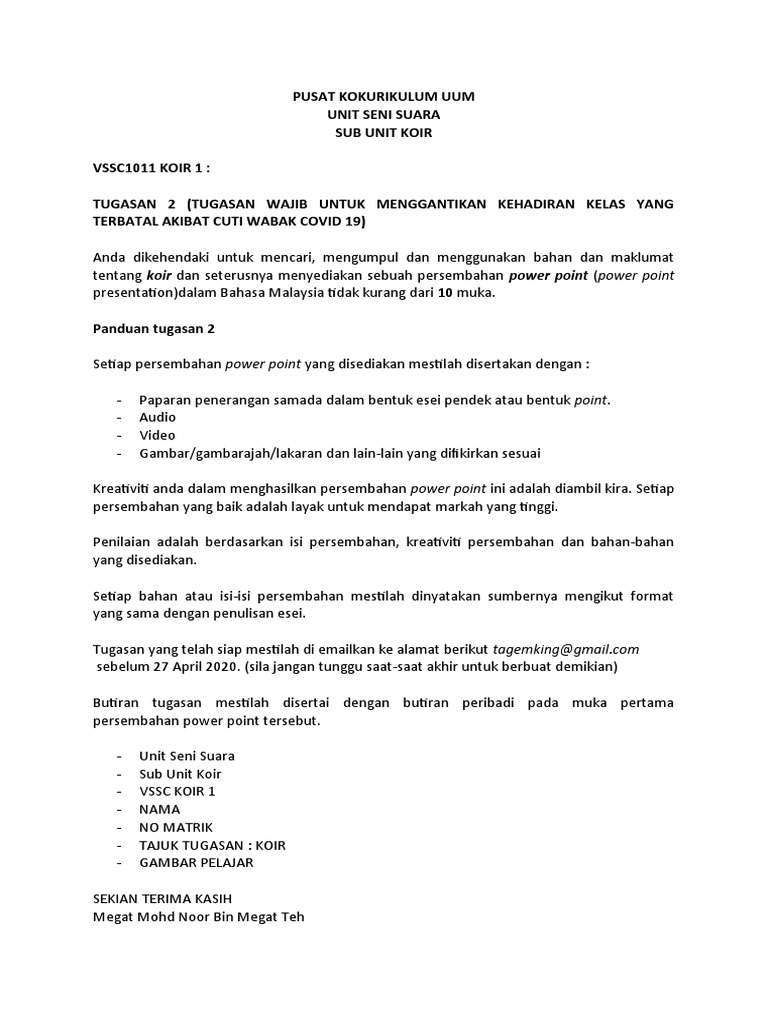 Soalan Tugasan 2 Koir 1 Uum Powerpoint | PDF