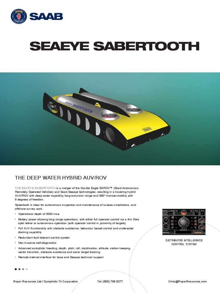 Seaeye Sabertooth: The Deep Water Hybrid Auv/Rov | Download Free PDF ...