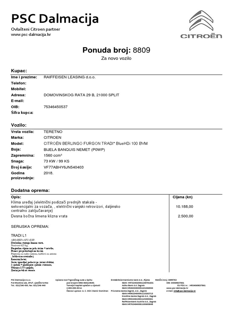 Ponuda Dobavljača PDF | PDF