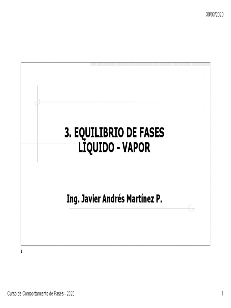 3a. EQUILIBRIO DE FASES LIQUIDO VAPOR | PDF | Fase (materia) | Gases