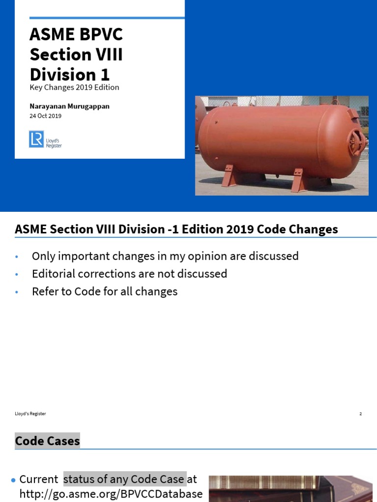 Asme BPVC Section VIII Division 1: Key Changes 2019 Edition | Download ...