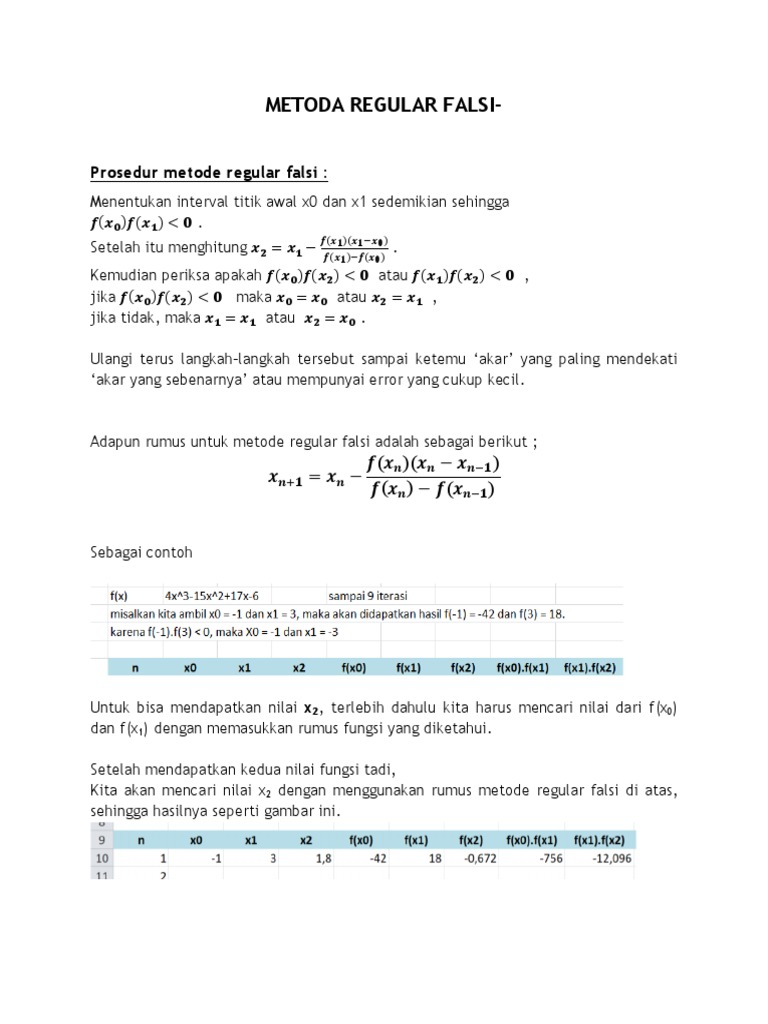 Metode Regular Falsi untuk Akar Persamaan | PDF