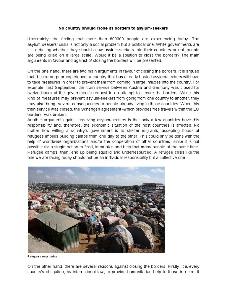 No Country Should Close Its Borders To Asylum-Seekers: Refugee Camps ...
