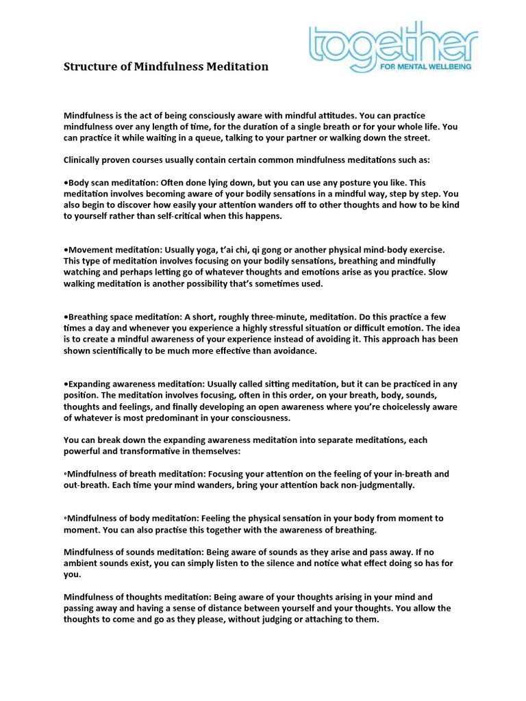 6 Week Programme Outline | PDF | Mindfulness | Meditation