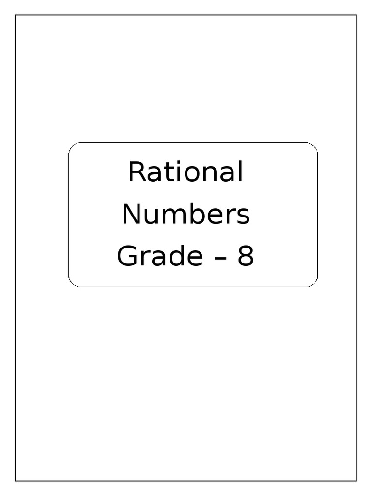 Teacher Guide-Rational Numbers | PDF | Rational Number | Integer