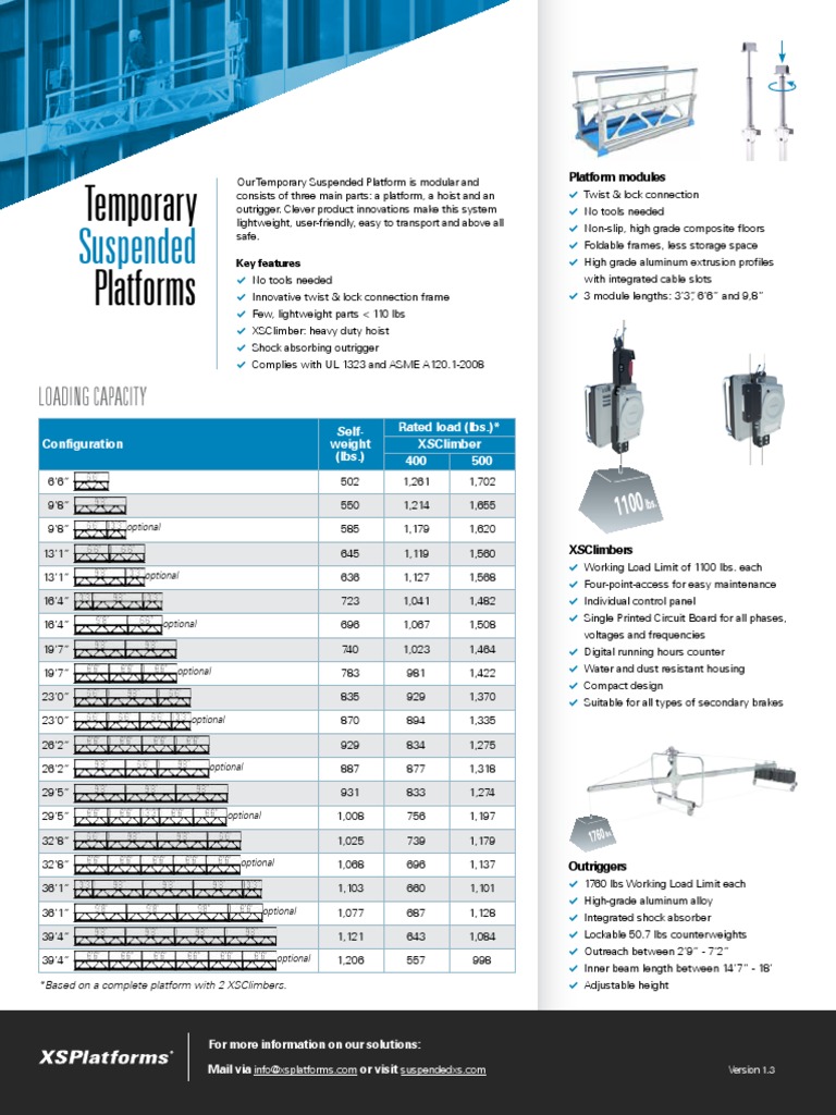 XSPlatforms Fact Sheet-Temporary Suspended Platforms | PDF ...