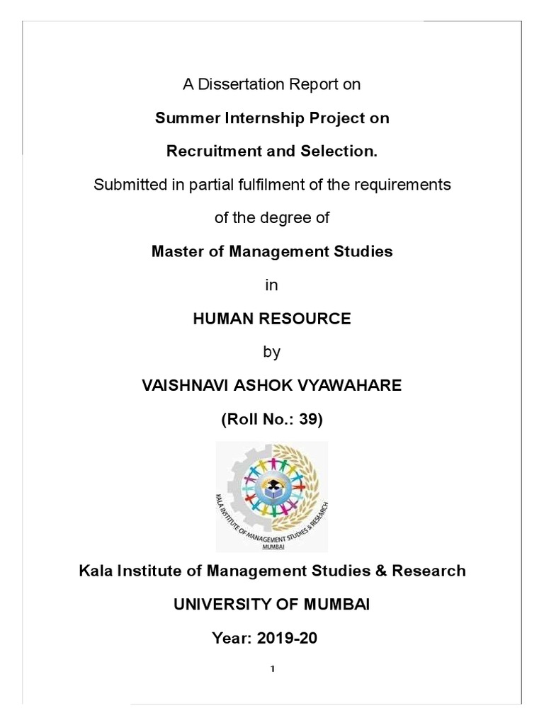 Project Report On Recruitment and Selection | PDF | Human Resource ...