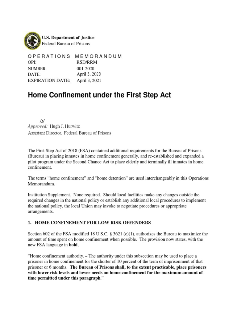 COVID-19 Home Confinement Under the First Step Act | Nursing Home Care ...