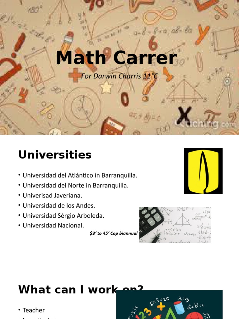 Math Carrer: For Darwin Charris 11°C | PDF