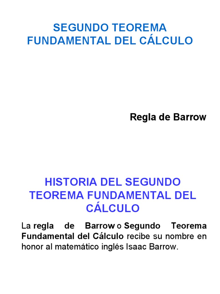 Teorema de Barrow en Cálculo | PDF | Integral | Cálculo