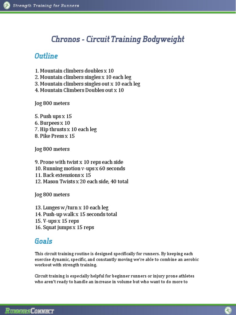 Bodyweight Circuit Training for Runners | PDF | Running | Foot