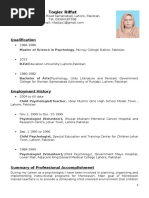 Fatima CV Example | PDF | Engineering | Teachers