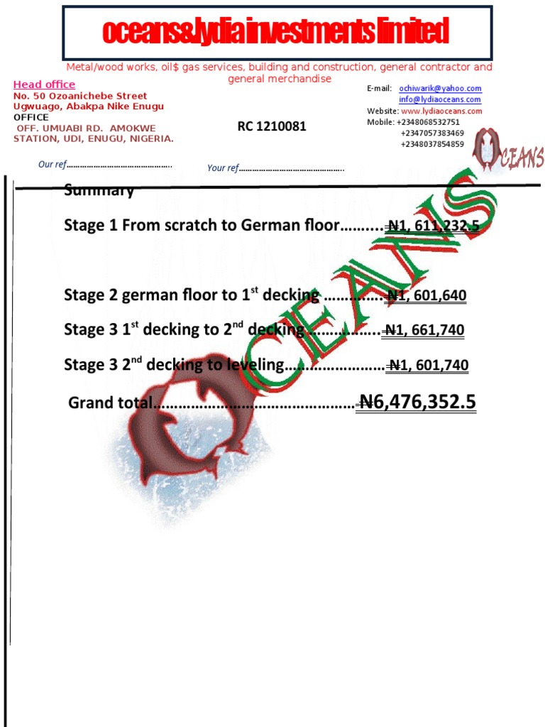 German Floor Construction Costs in Nigeria | PDF