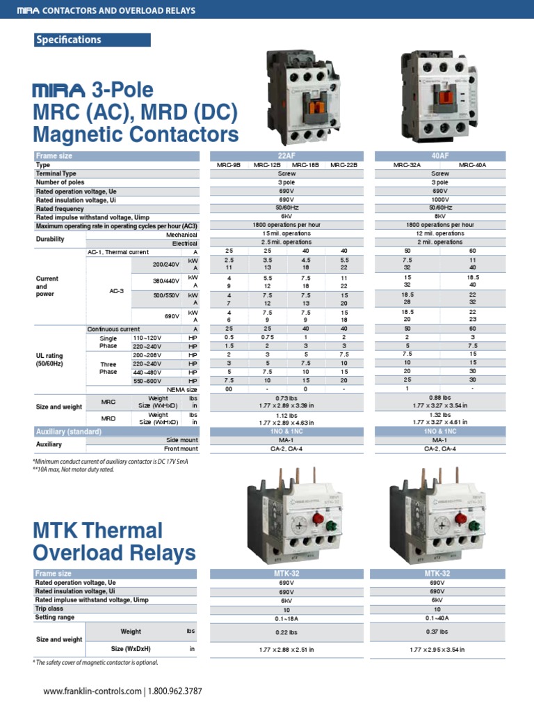 3PoleContactors Digital PDF | PDF | Alternating Current | Direct Current