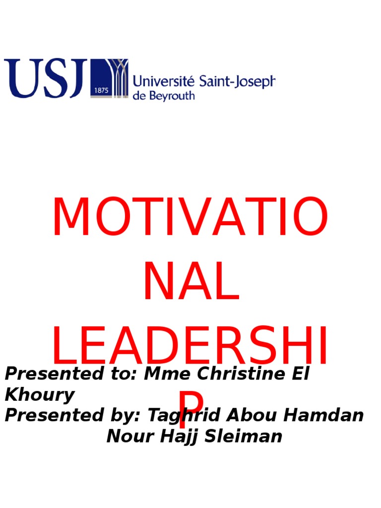 Motivational Leadership | PDF | Leadership | Motivation