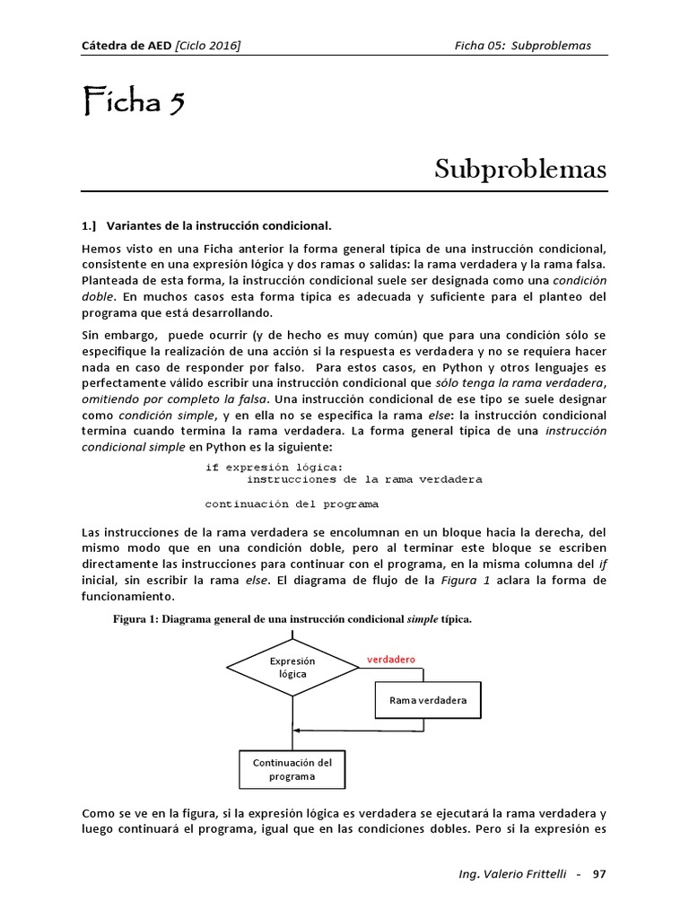 Ficha 05 (2016) - Subproblemas (Python) PDF | PDF | Algoritmos | Programación de computadoras