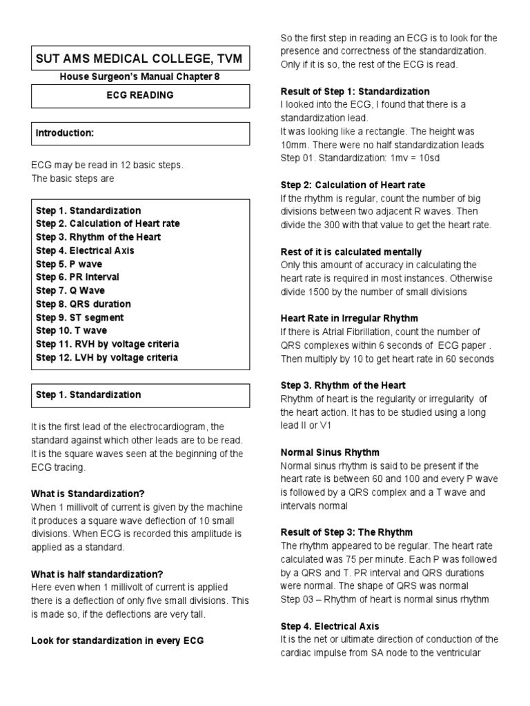 Ecg Notes | PDF | Electrocardiography | Myocardial Infarction