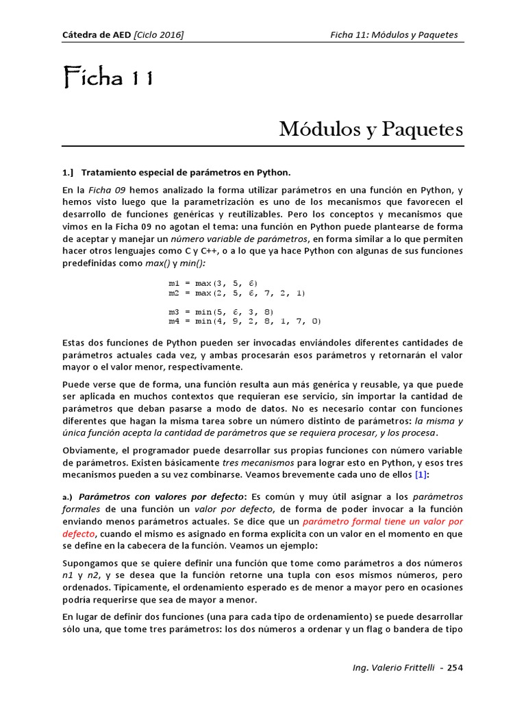 Ficha 11 (2016) - Módulos y Paquetes (Python) | PDF | Python (lenguaje ...