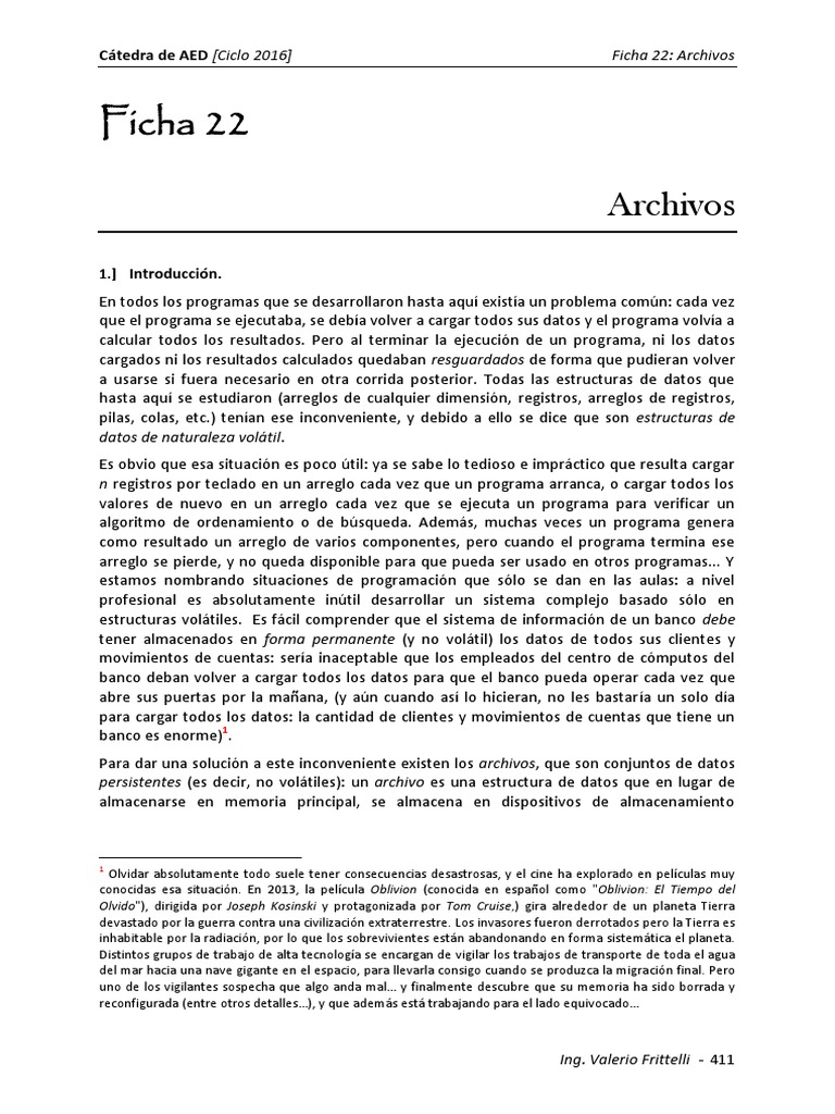 Ficha 22 (2016) - Archivos (Python) | PDF | Archivo de computadora | Ascii