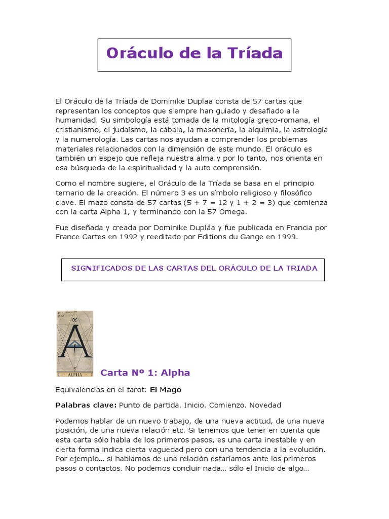 Oraculo de La Triada | PDF | Amor | Evolución