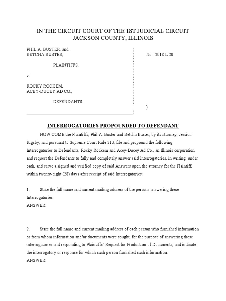 Civil Procedure Interrogatories | PDF | Interrogatories | Expert Witness