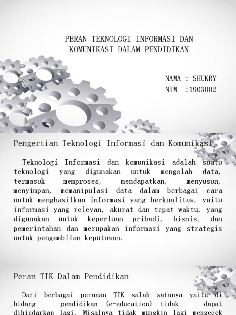 Peran TIK Dalam Pendidikan | PDF Peran TIK Dalam Pendidikan | PDF