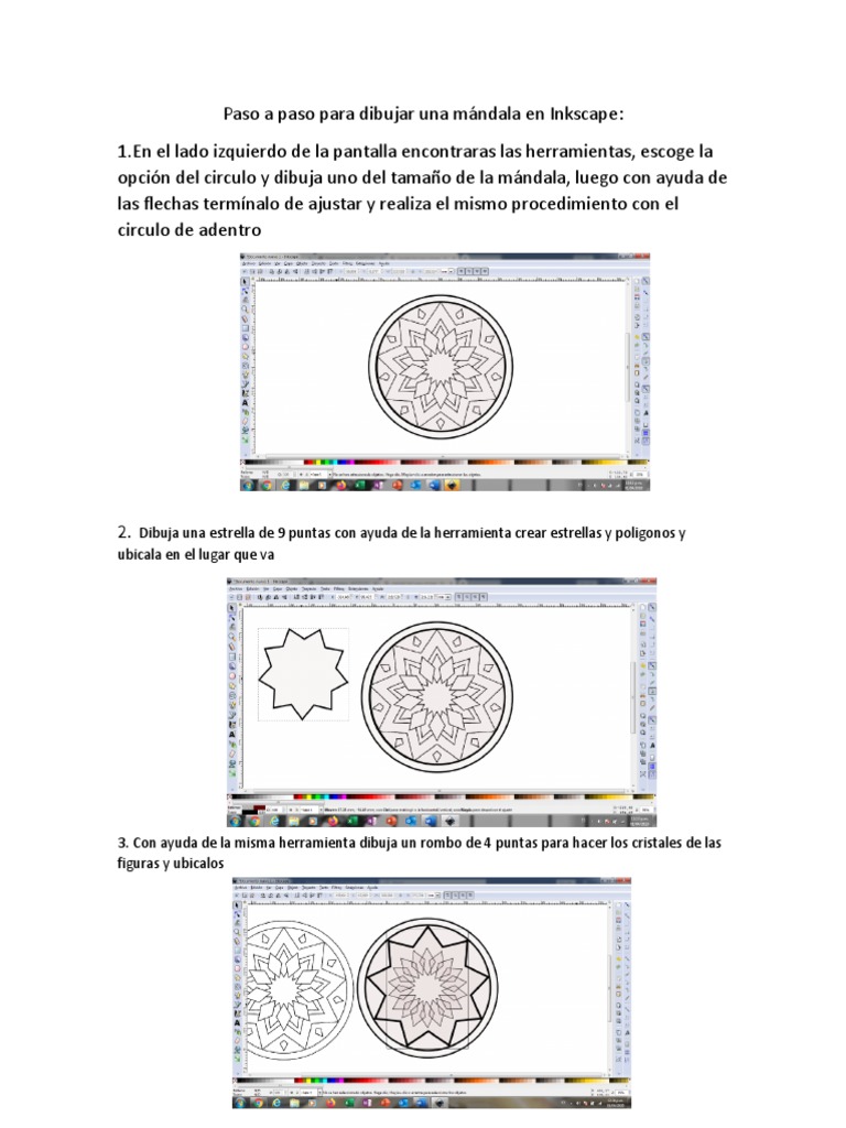 Paso A Paso para Dibujar Una Mándala en Inkscape | PDF