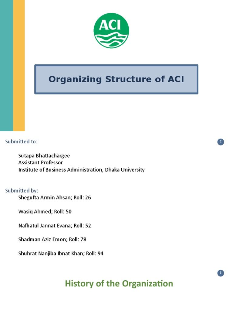 Organizing Structure of ACI | PDF | Organizational Structure | Business