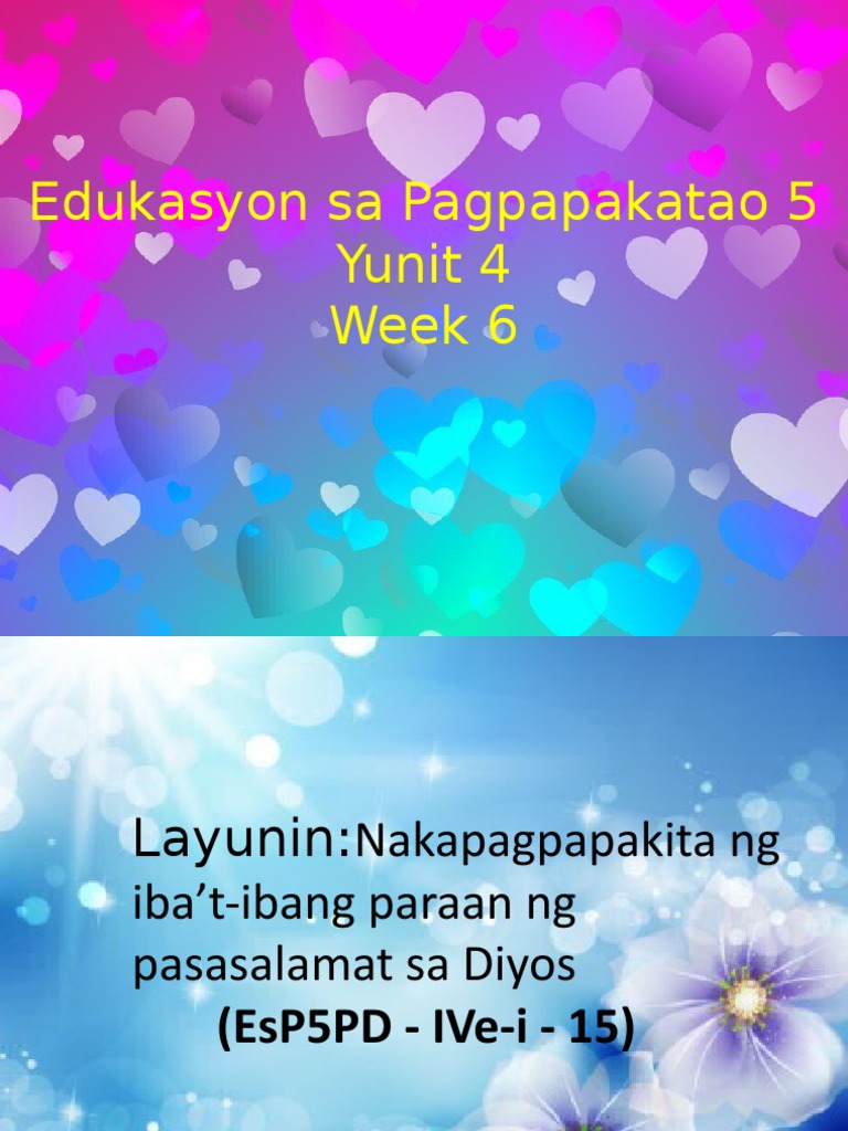 ESP 5 Q4 Week 6 | PDF