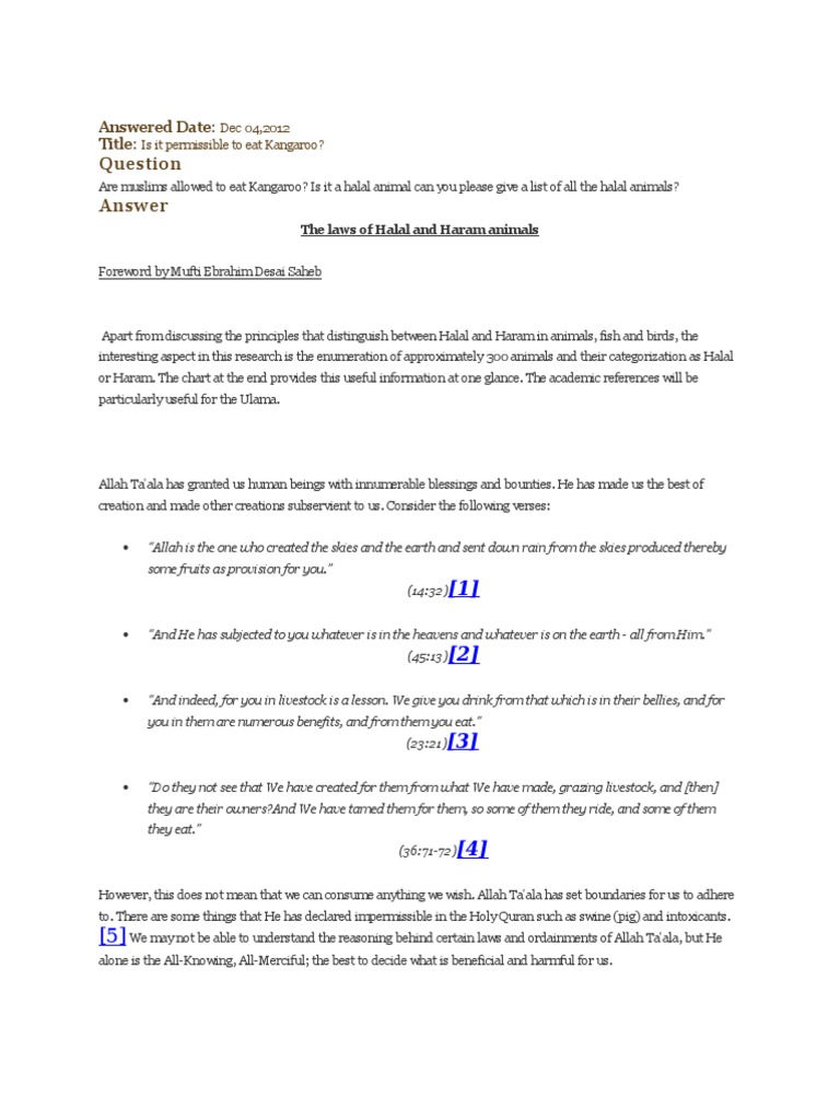 Halal Animals List Askimam | PDF | Organisms | Nature