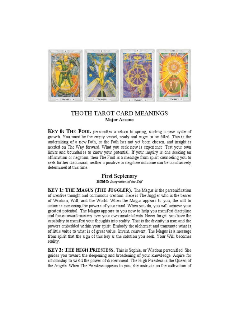 Thoth Tarot Major Arcana Guide | PDF | Major Arcana | Wisdom