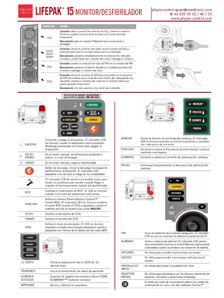 Guía Rápida LifePak15 PDF | PDF | Electrocardiografia | Marcapasos ...