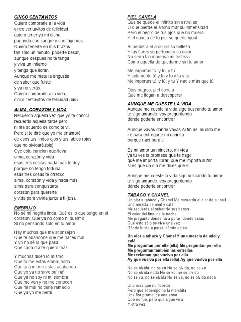 Letras Boleros | PDF | Naturaleza