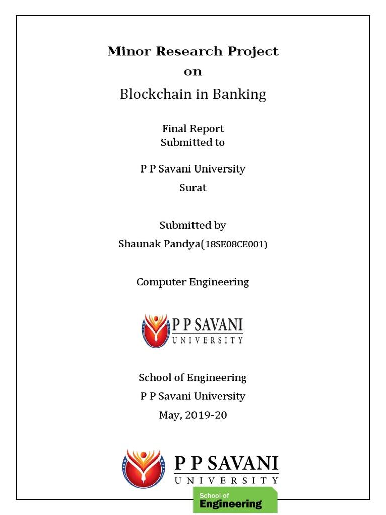Blockchain in Banking: Minor Research Project On | PDF | Computing ...