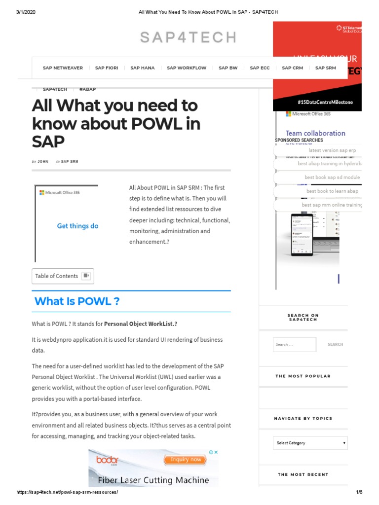 All What You Need To Know About POWL in SAP - SAP4TECH | PDF | Sap Se | Information Technology