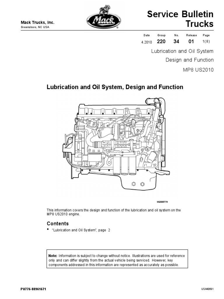 MP8 Engine Lubrication System Overview | PDF | Piston | Pump