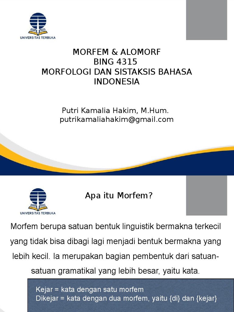 Materi 3 - Morfem Dan Alomorf | PDF