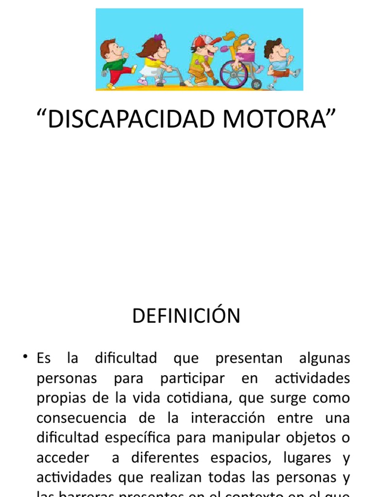 Definición y Ejemplos de Discapacidad Motora | PDF | Invalidez ...