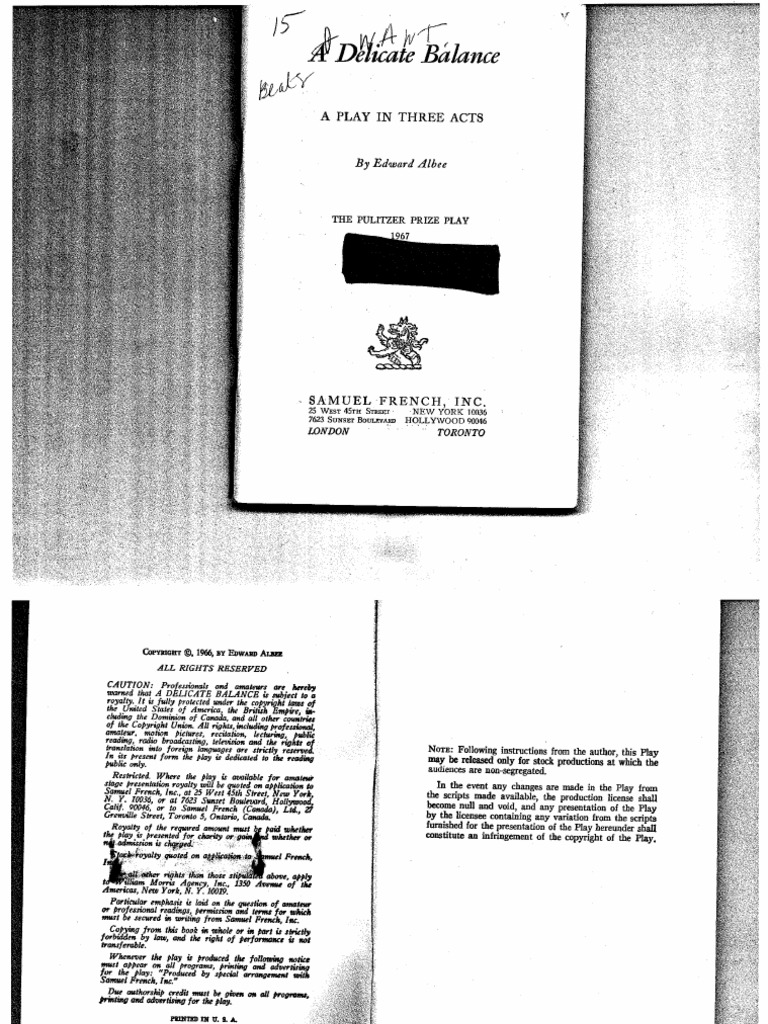 A Delicate Balance | PDF