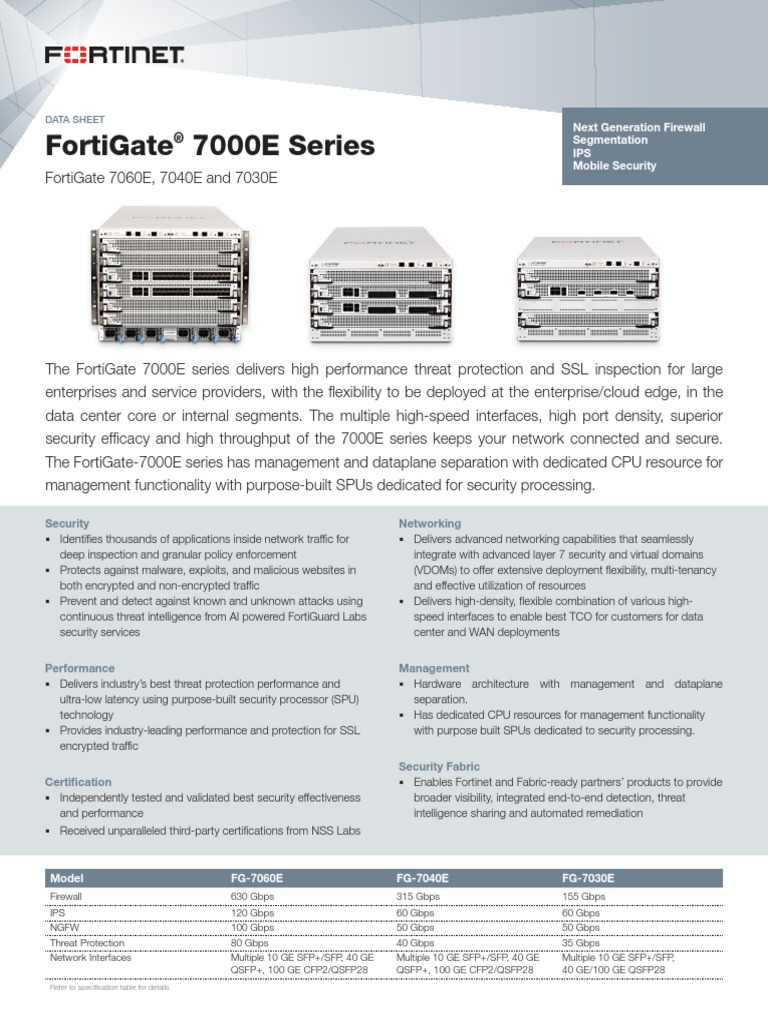 FortiGate 7000 Series Bundle | PDF | Computer Network | Networks