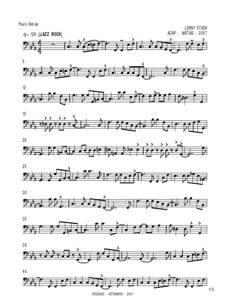 Night Ride Sheet Music - Eletric Bass | PDF | Modernism (Music ...