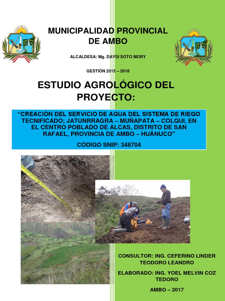 Estudio Agrológico para Riego en Ambo | PDF | Clima | Riego