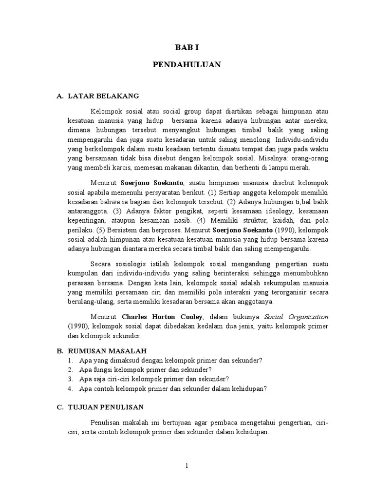 Makalah Kelompok Primer Dan Sekunder | PDF