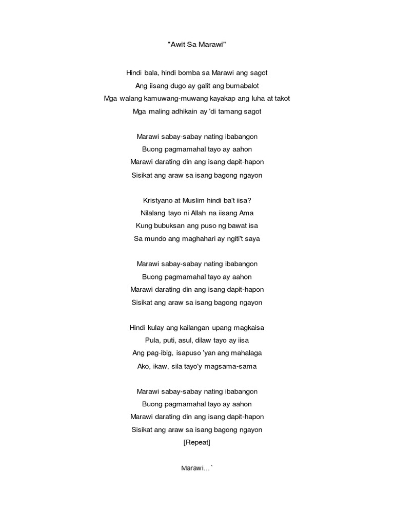 Awit Sa Marawi | PDF